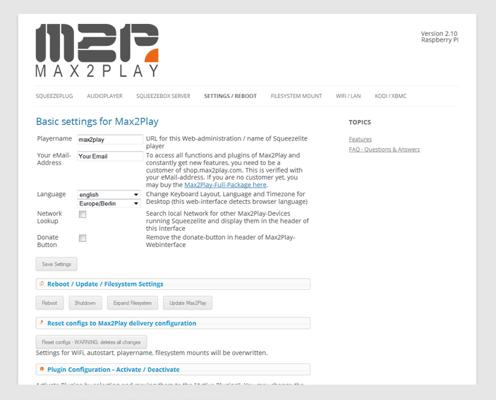 Max2Play license for all premium features and support, Max2Play products | shop.max2play.com
